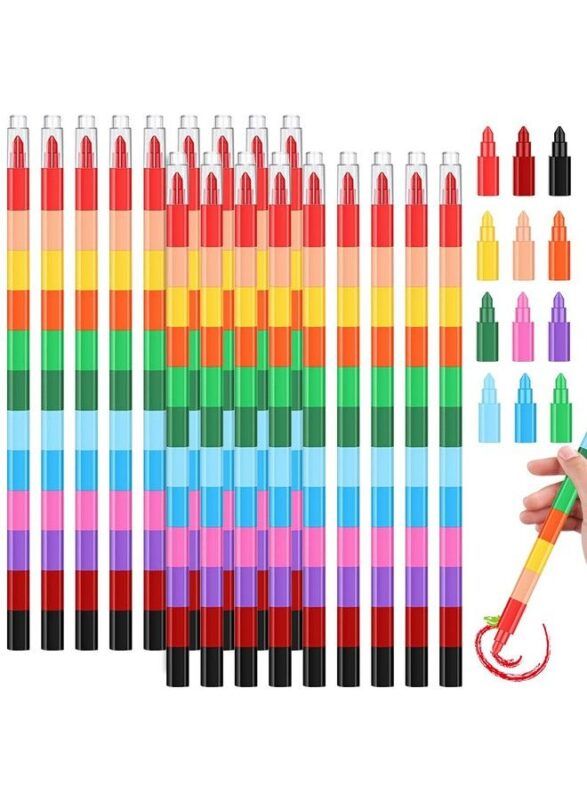 WXJ13 18 Pieces Stacking Crayons Buildable Crayons Stackable Colouring ...