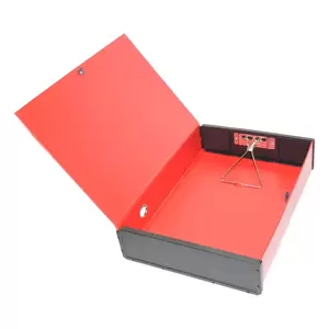 FIS Colored PP Rigid Box File Red Color with Black Plastic Sides, 210 x ...